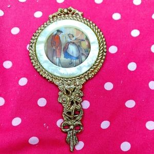 Vintage | Accents | Vintage Victorian Compact Handheld Mirror Small P ...